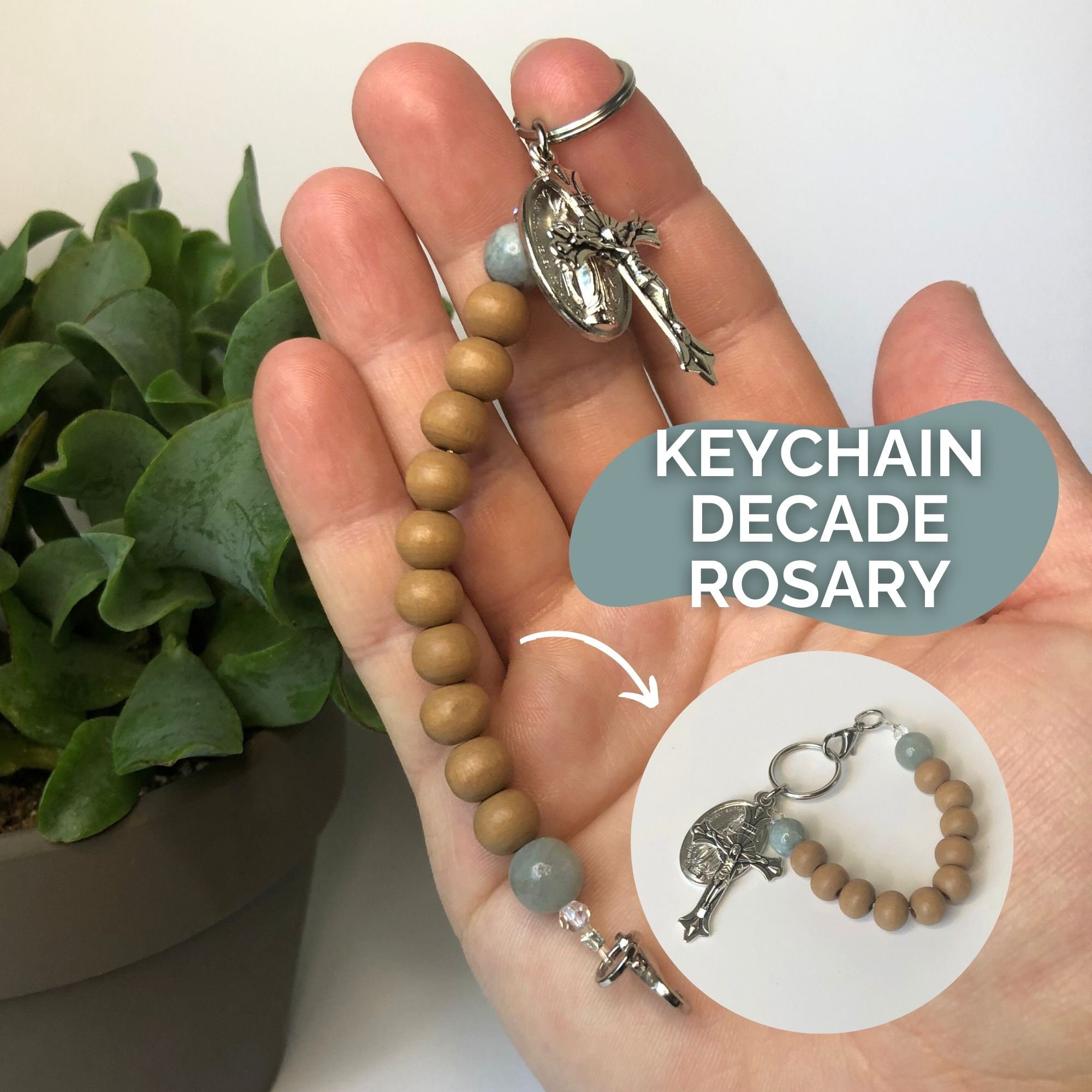 Rosary Decade Keychain Rosary Beads Catholic Prayer on the Go Rosary ...