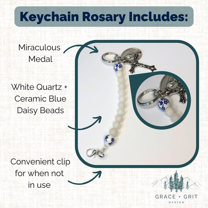 One Decade Rosary Catholic Pocket Rosary Keychain Prayer Bead Christian ...