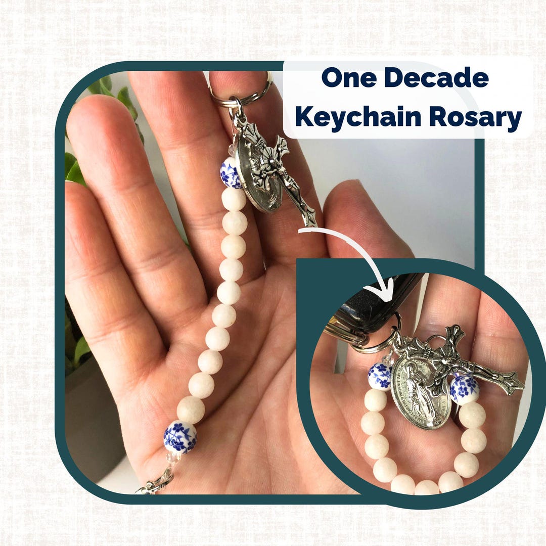One Decade Rosary Catholic Pocket Rosary Keychain Prayer Bead Christian ...