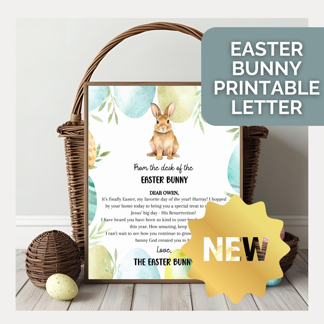 Easter Bunny Letter From Easter Bunny Instant Download Editable Easter ...
