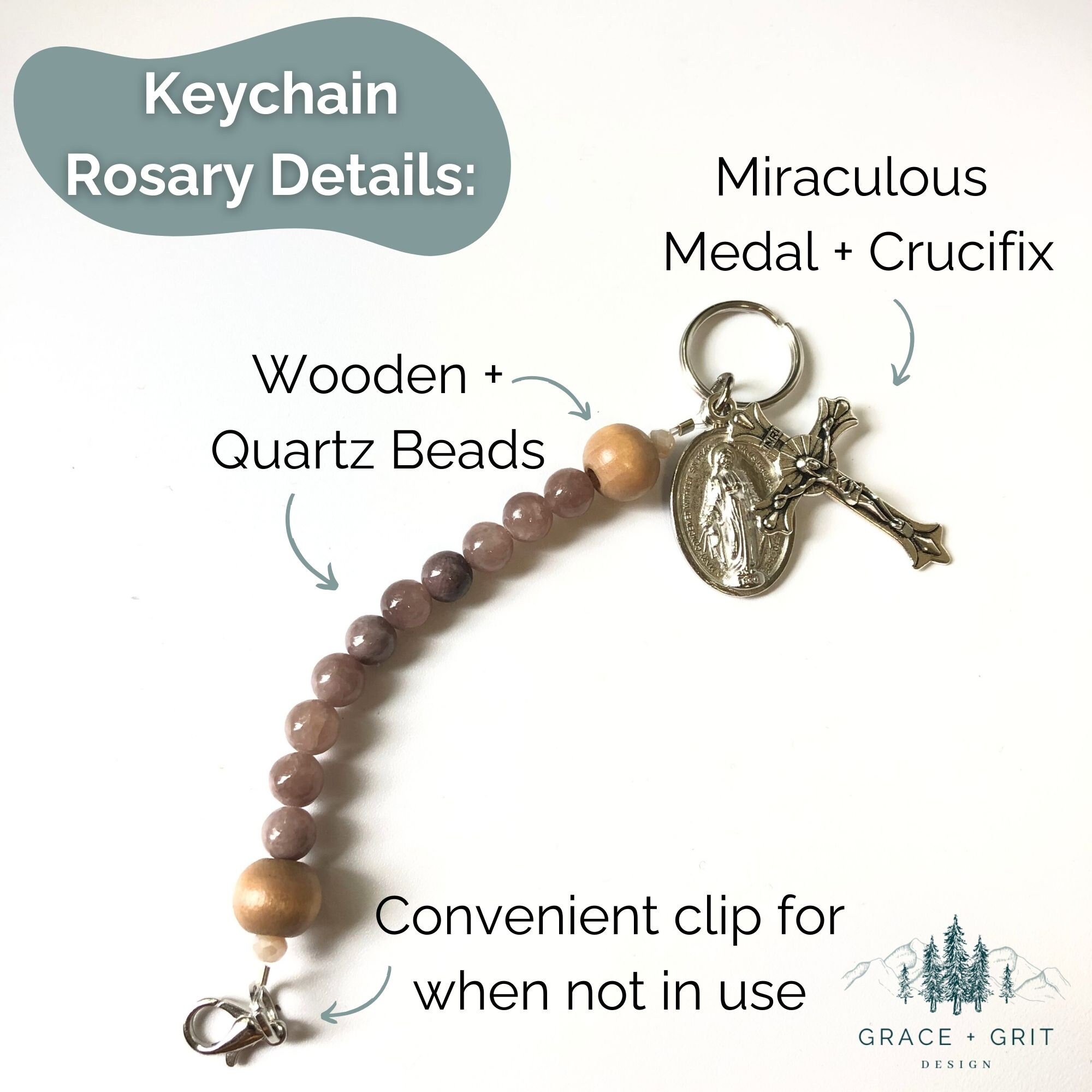 One Decade Keychain Rosary Mothers Day Gift for Busy Mom Finger Rosary ...