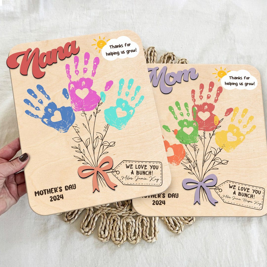 Child's Hand Print Sign, Handprint Sign, DIY Children’s Gift, Mother's ...