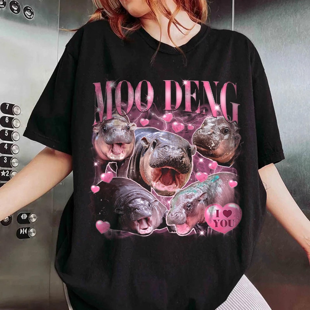 Moo Deng Shirt, I Love Moo Deng Shirt, Funny Baby Hippo Shirt, Moo Deng ...
