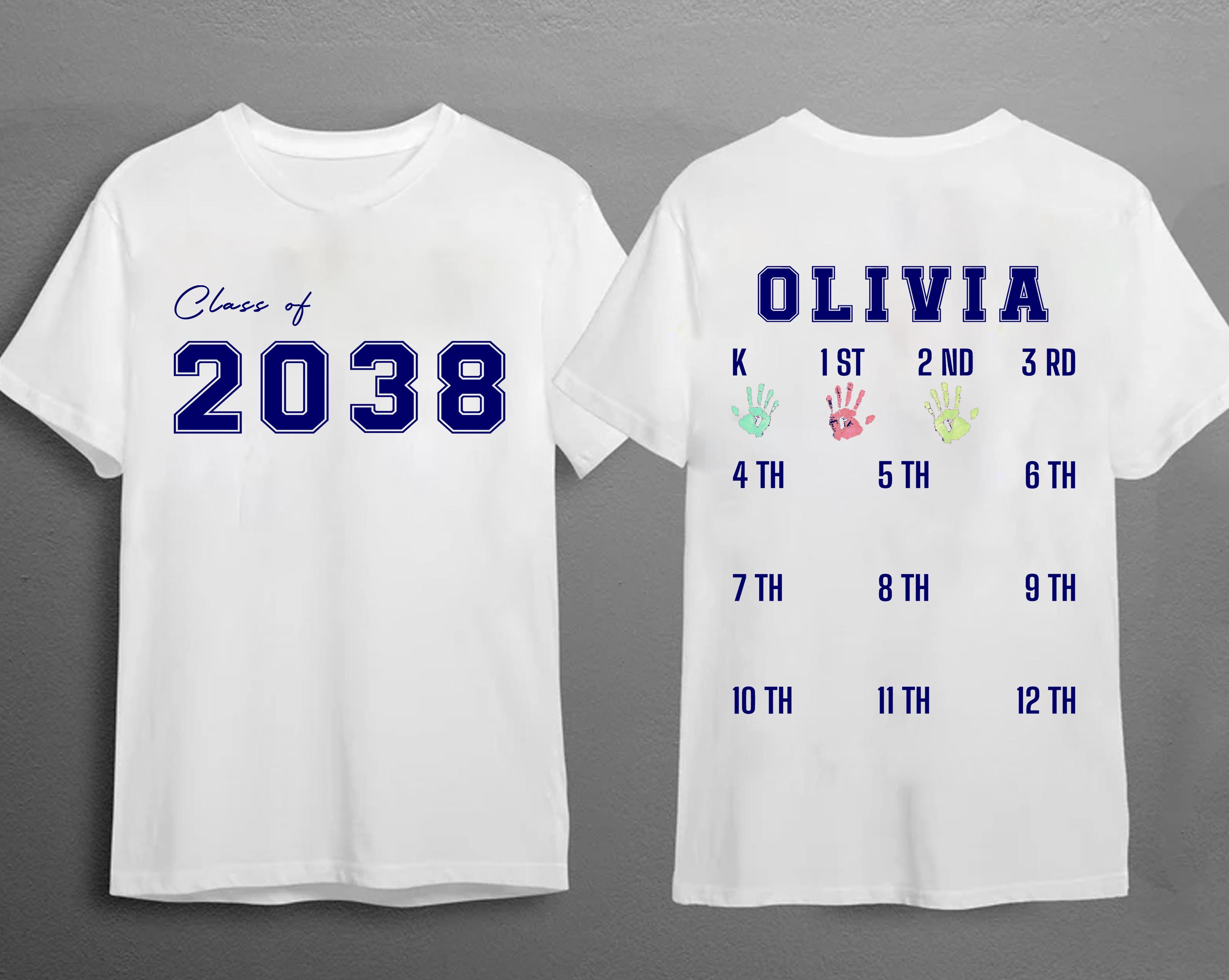 Custom Class of 2038,class of 2039, Kindergarten,first Day of School ...