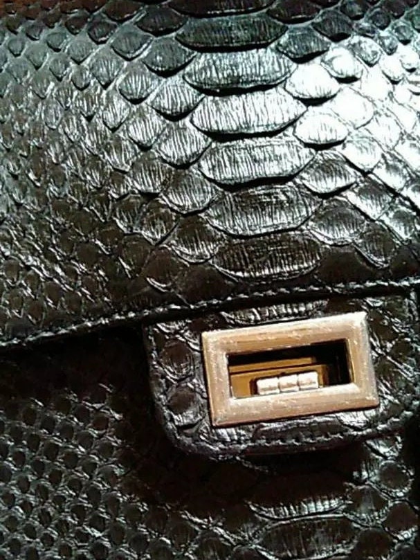 Real Python Leather Crossbody Handbag for Women Small 25cm Clutch Purse ...