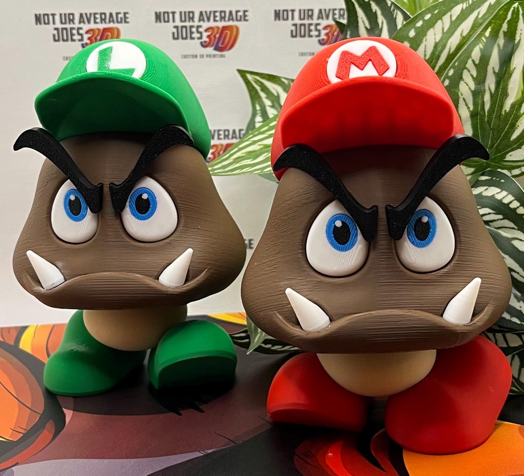 3D Printed Goomba Mario & Goomba Luigi Container - Etsy