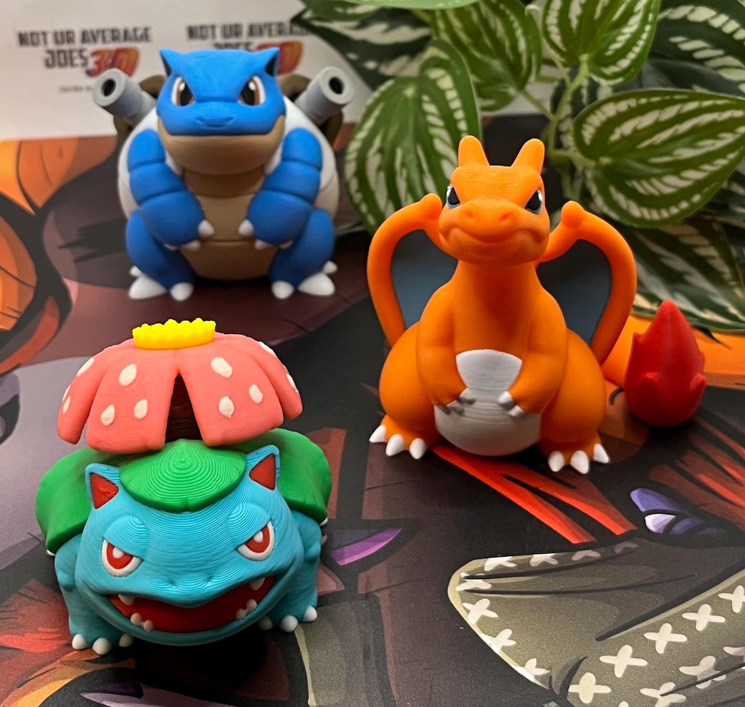 3D Printed Pokemon Power Trio Figurines - Etsy