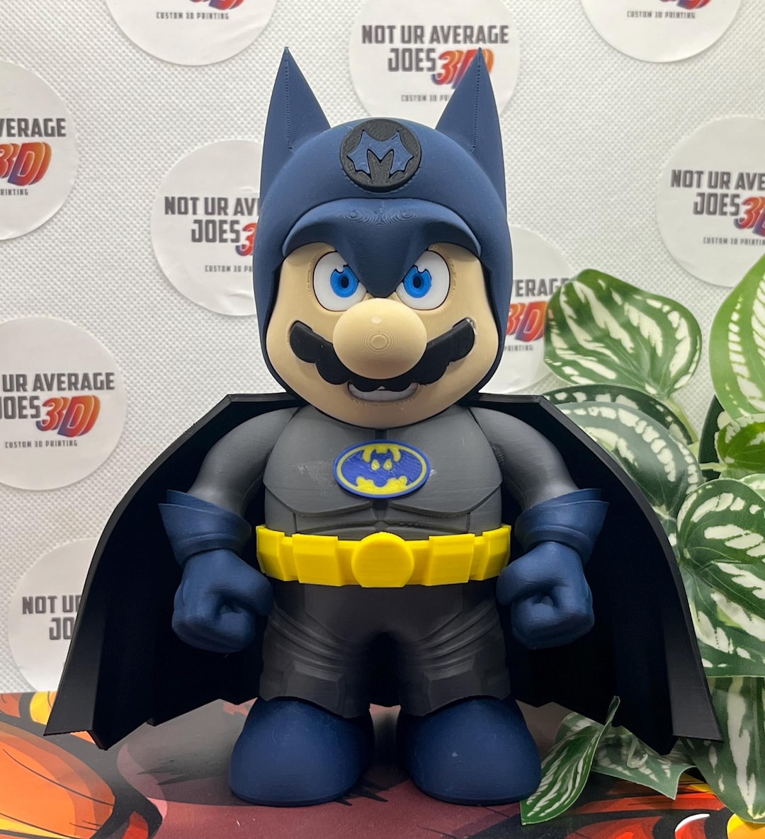 3D Printed Batman Mario Figurine - Etsy