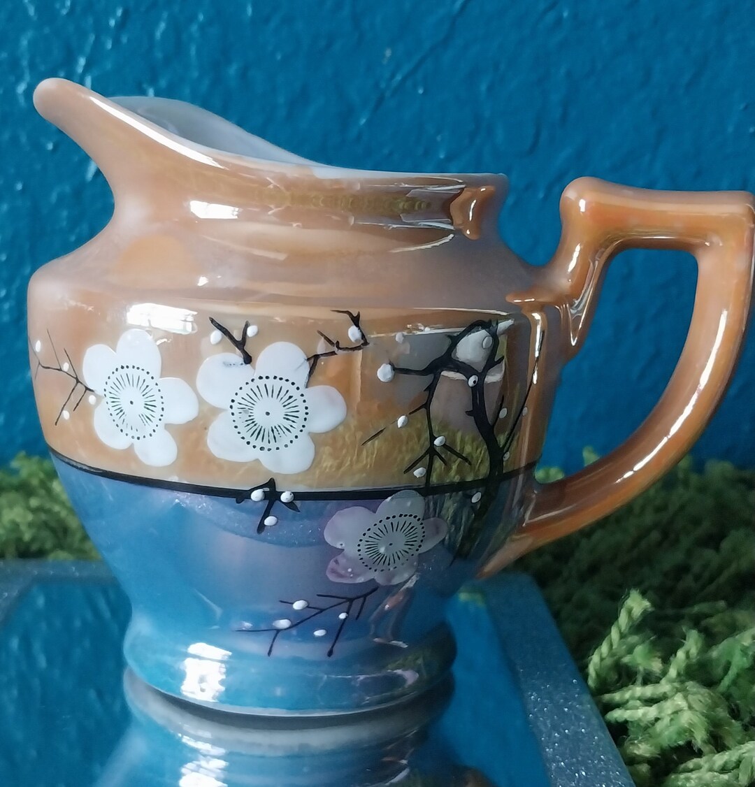 Takito Vintage Lusterware Creamer Hand Painted Cherry Blossoms ...