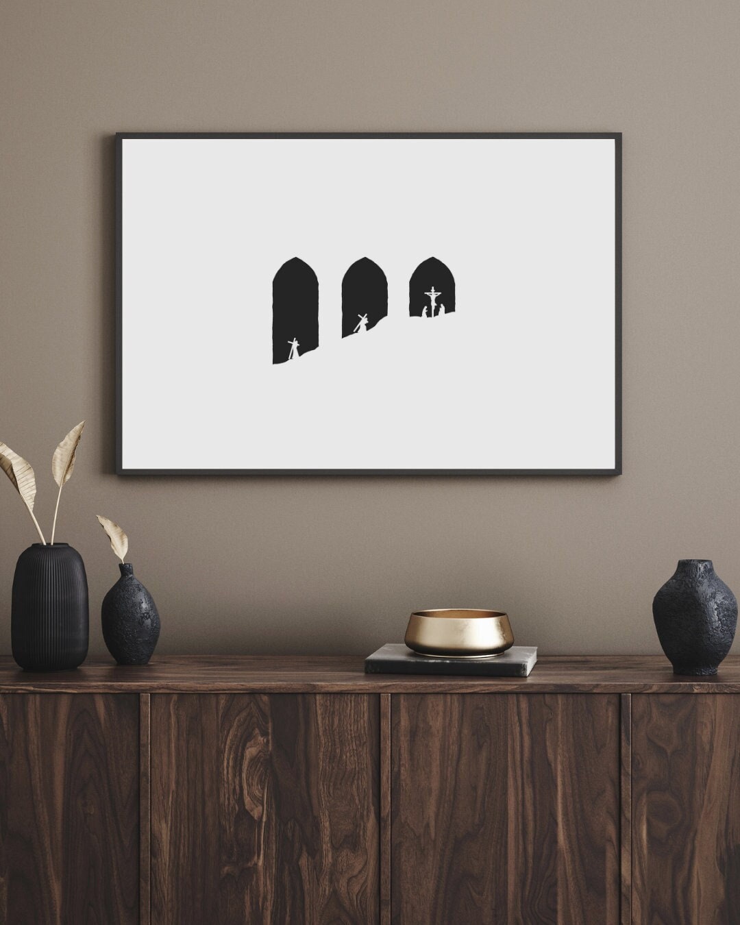 Minimalist Christian Art, Jesus Carrying the Cross - Etsy