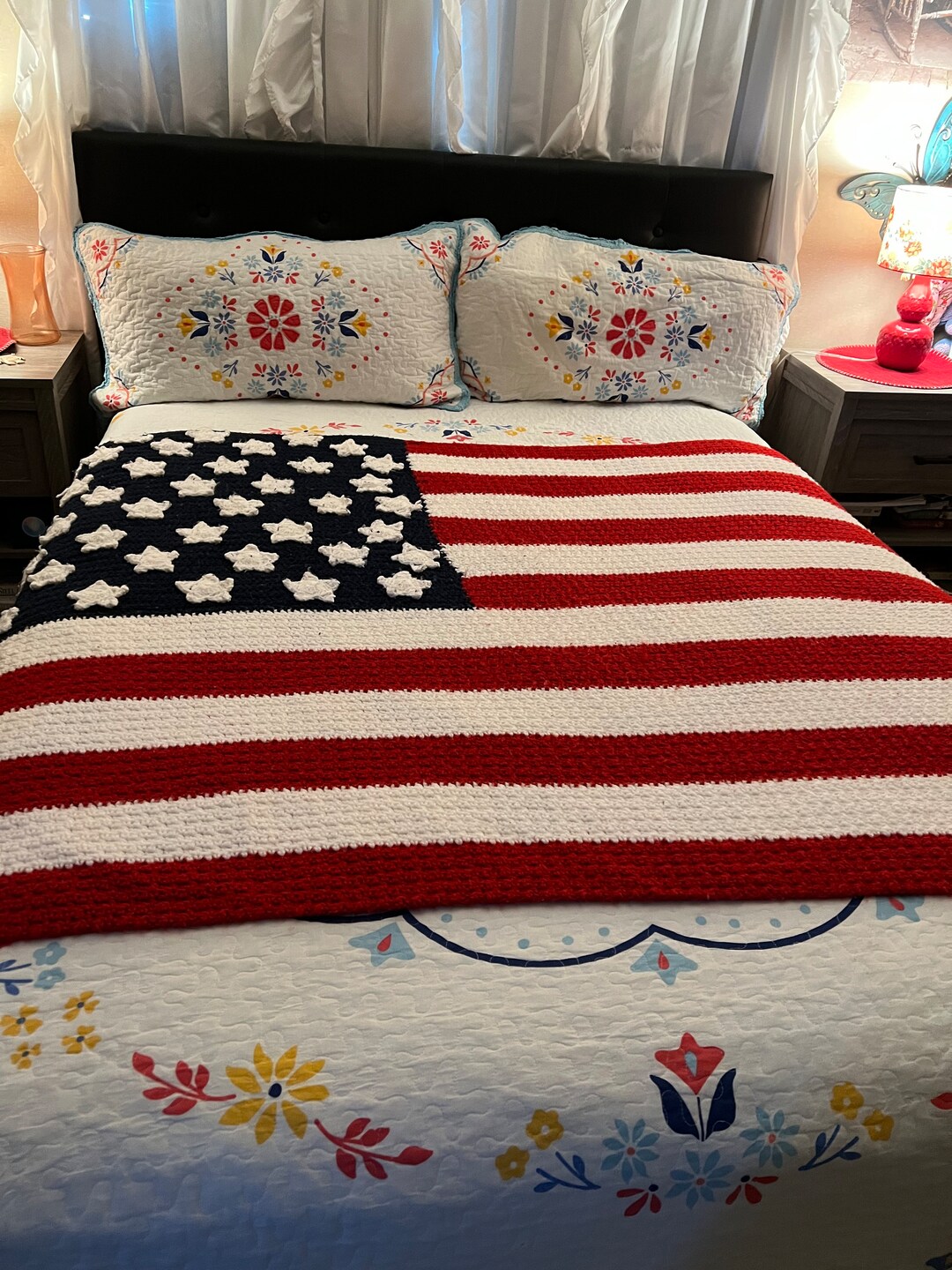 American Flag Crocheted Afghan - Etsy