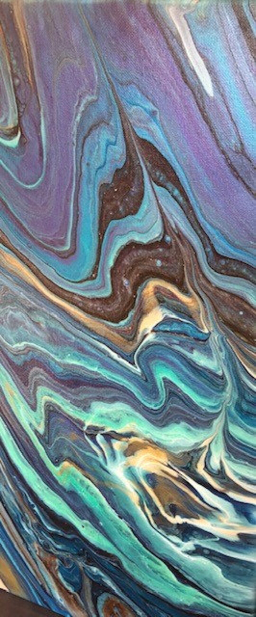 Original Abstract blue Lava Wall Art, Small 10 X 20 Acrylic Painting - Etsy