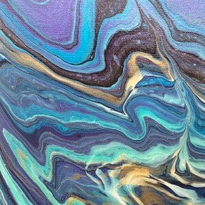 Original Abstract blue Lava Wall Art, Small 10 X 20 Acrylic Painting - Etsy