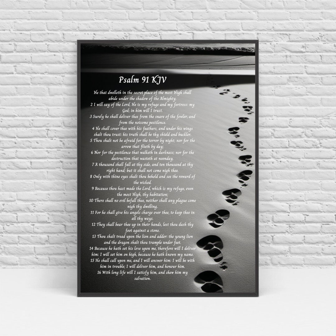Famous Bible Scripture Wall Art Psalm 91 Bible Verse Poster Home Decor ...