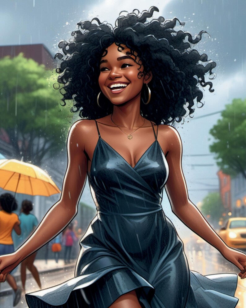 Calming Rain Inspired Poster for Rain Lovers Wall Art for Her Smiling ...