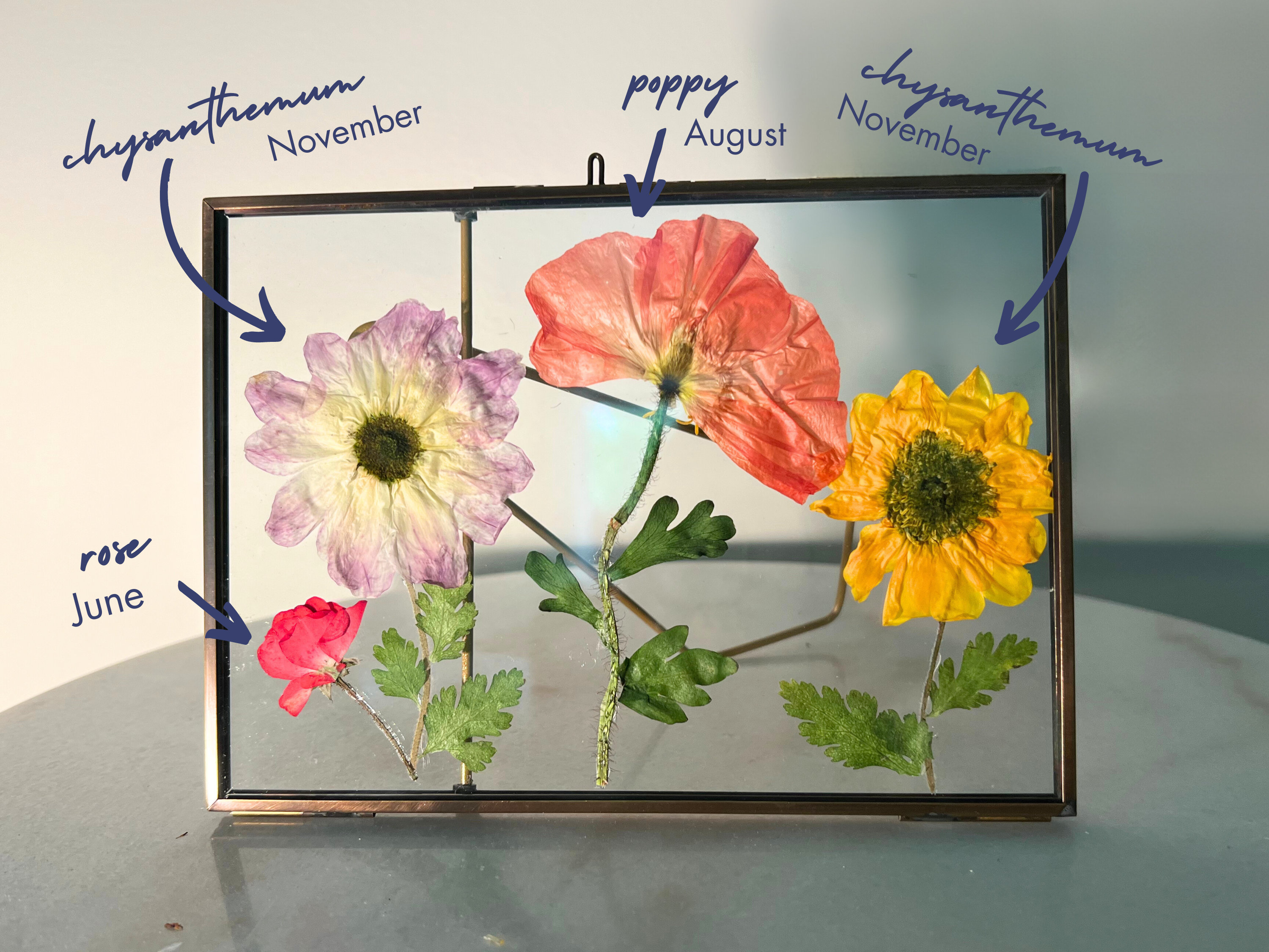 Custom Birth Flower Pressed Frame, Personalized Birth Flower Bouquet ...