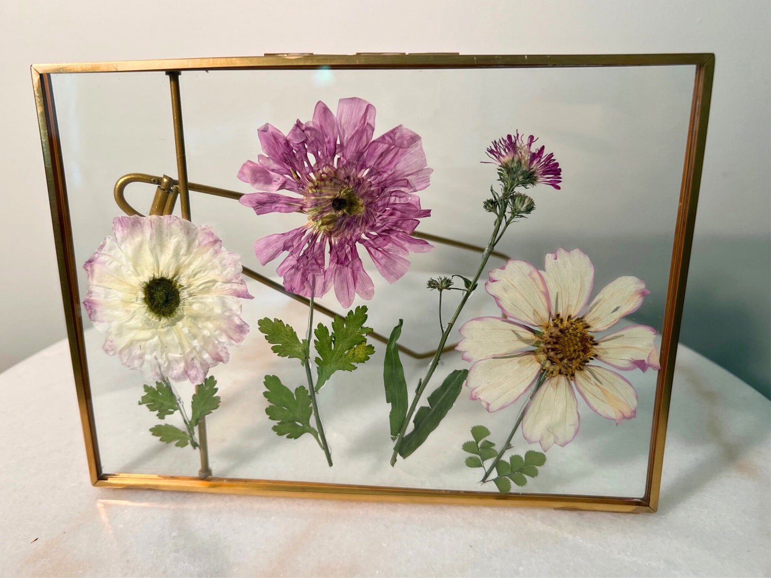 Custom Birth Flower Pressed Frame, Personalized Birth Flower Bouquet ...