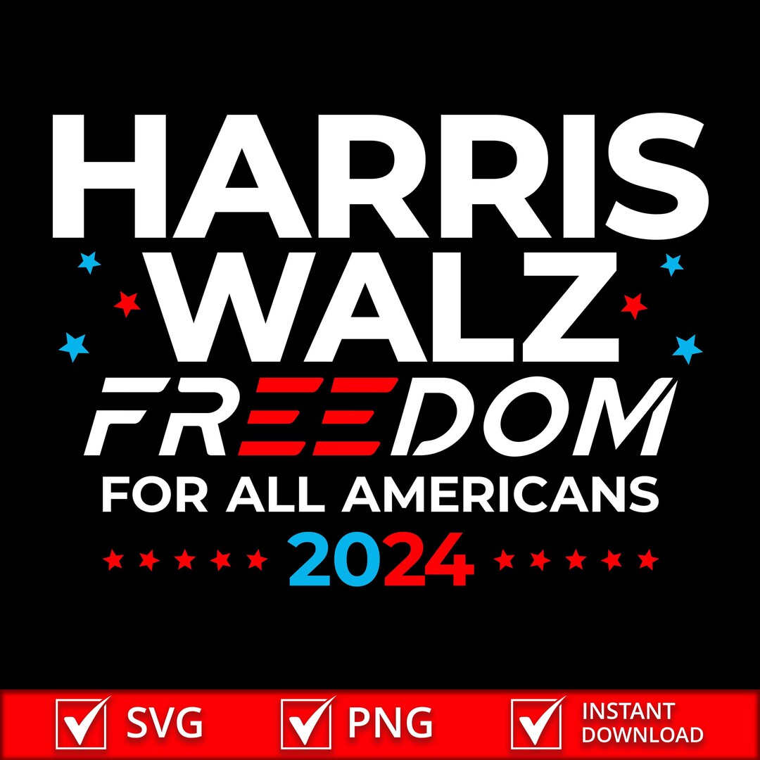 Harris Walz 2024 PNG Svg Freedom Kamala Harris Tim Walz President PNG ...