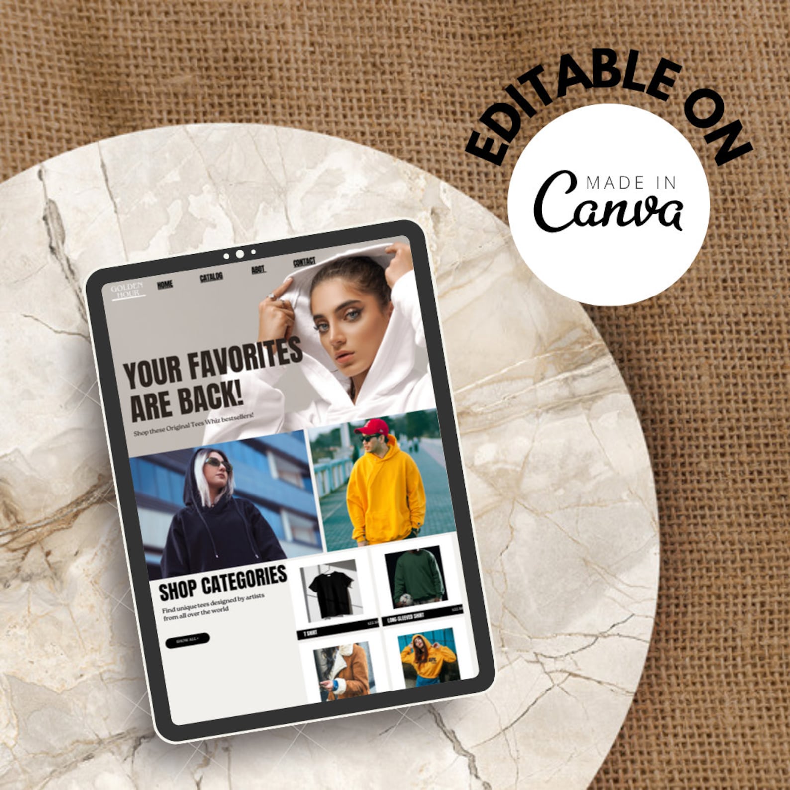 Store Canva Website Template, Website Digital Template Canva Template ...