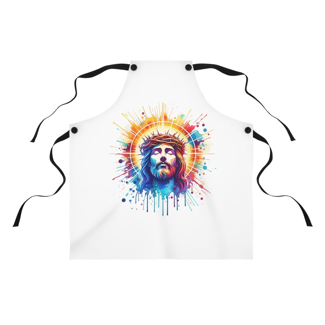 Jesus Christ Apron AOP Watercolor - Etsy