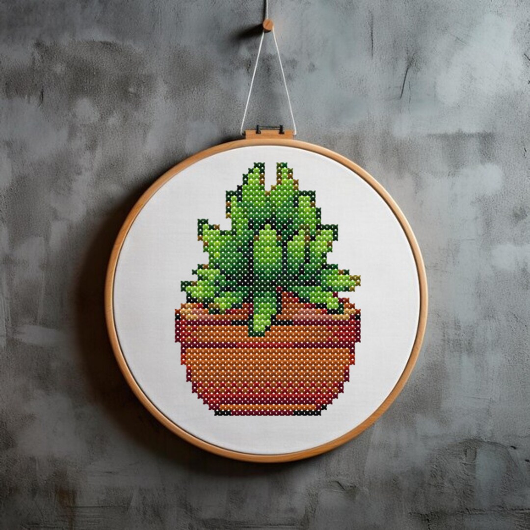 Small Pot Plant Cross Stitch Pattern - Etsy