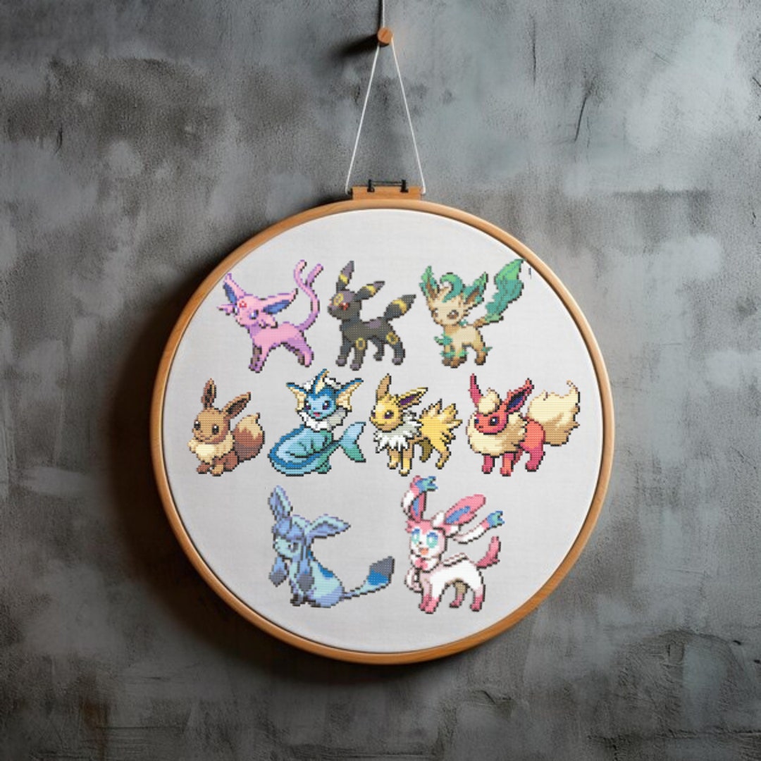Eevee Eeveelutions Pokemon Cross Stitch Pattern - Etsy
