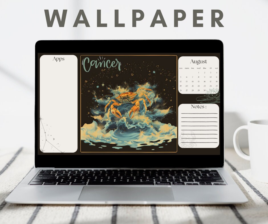 EDITABLE Cancer Aesthetic Desktop Wallpaper Windows MacBook PC Computer ...