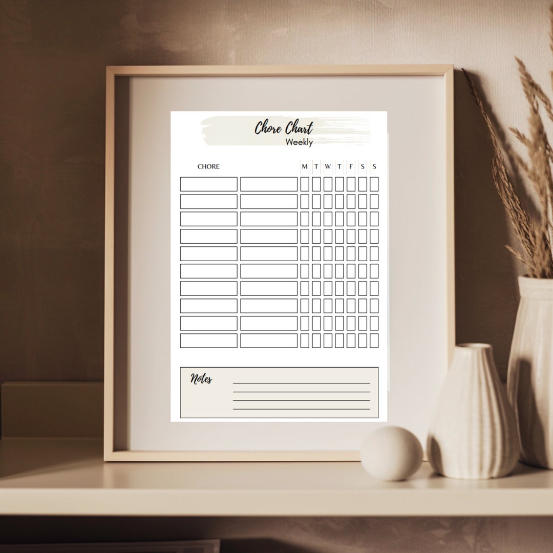 Chore Chart Planner Dashboard Chore Chart Printable Daily Routine - Etsy