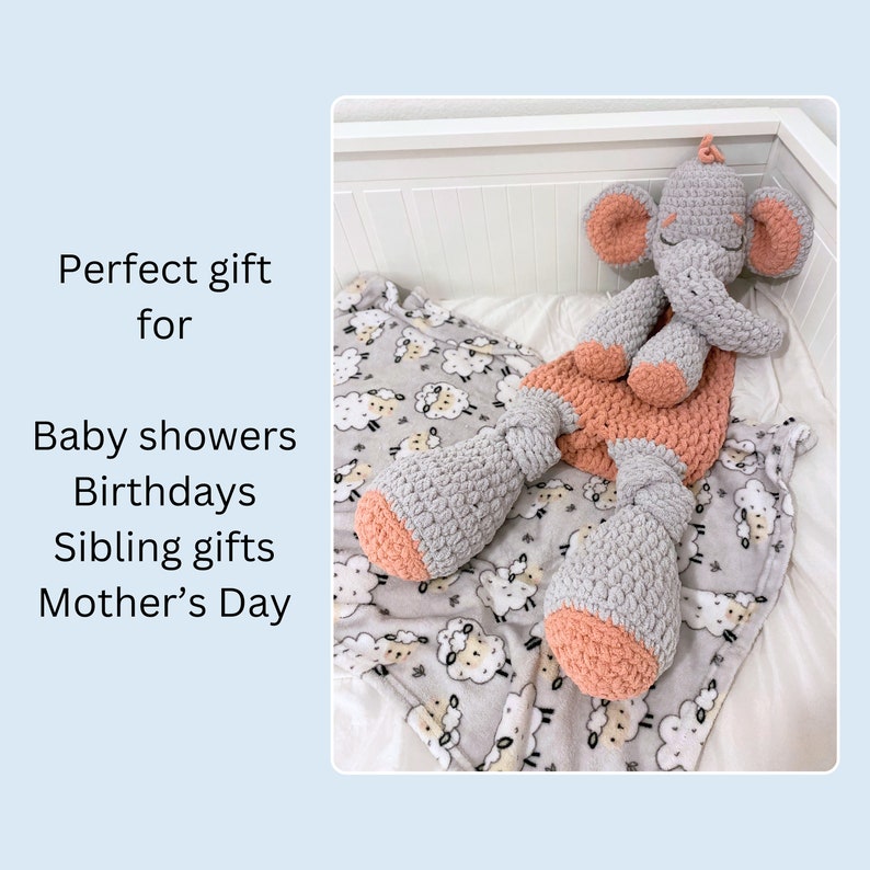 Crochet Pattern: Eli the Elephant, Blanket Holder and Snuggler - Etsy