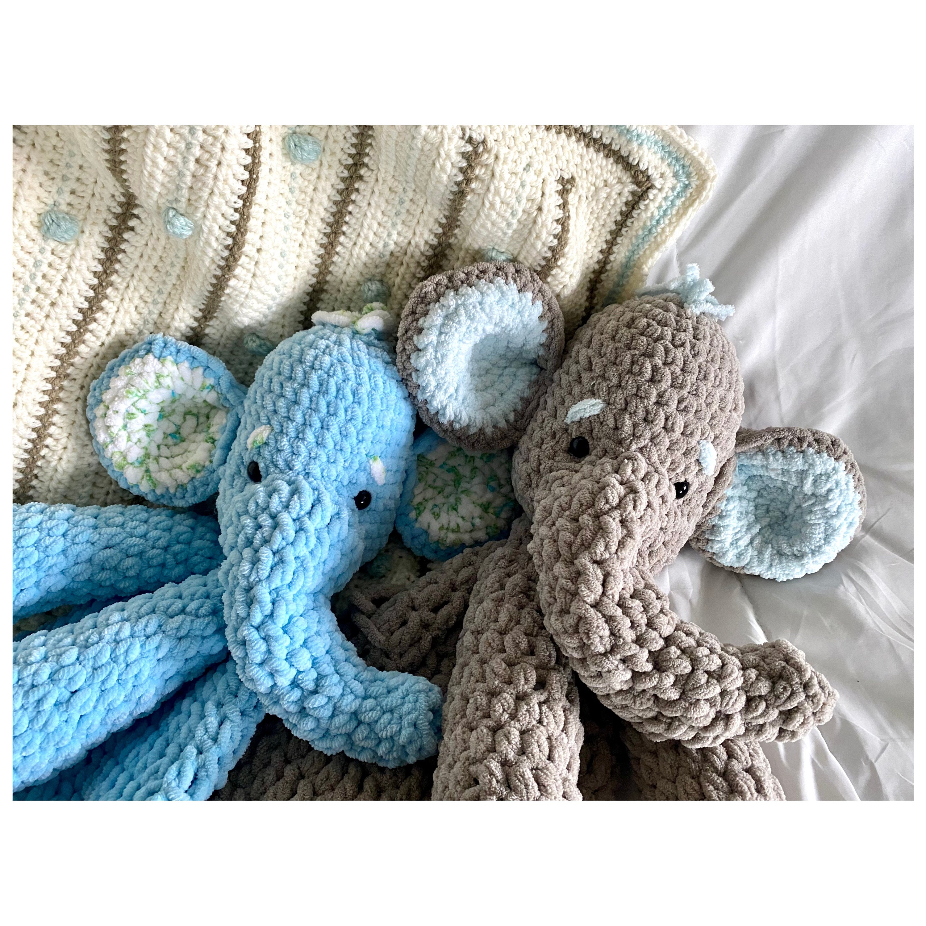 Crochet Pattern: Eli the Elephant, Blanket Holder and Snuggler - Etsy