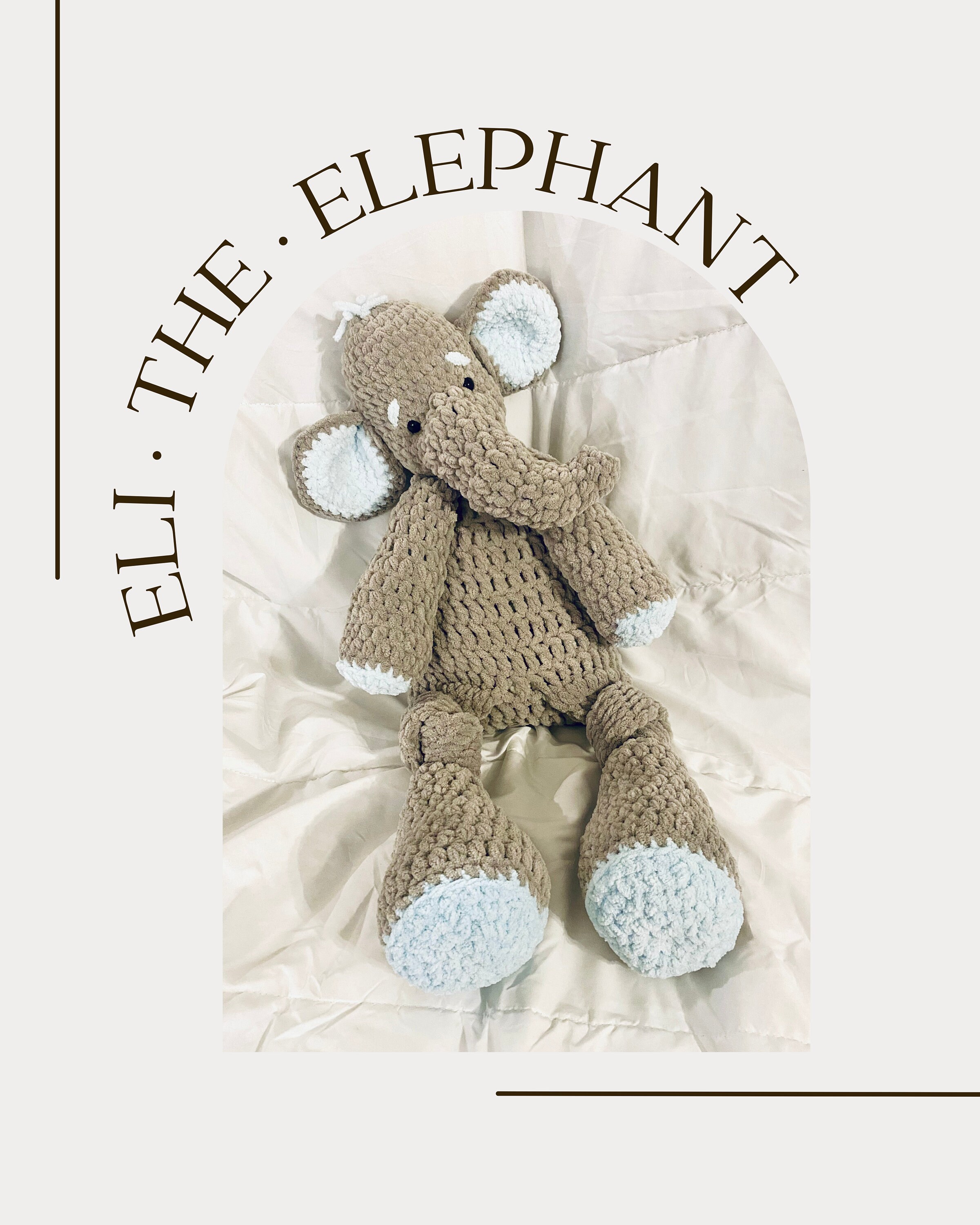 Crochet Pattern: Eli the Elephant, Blanket Holder and Snuggler - Etsy