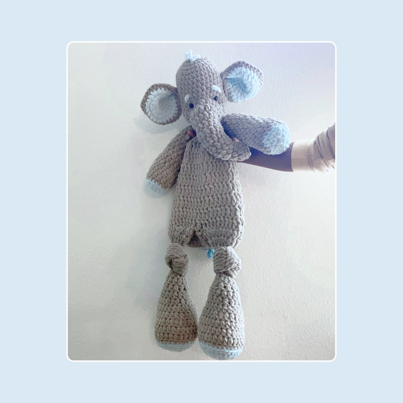 Crochet Pattern: Eli the Elephant, Blanket Holder and Snuggler - Etsy