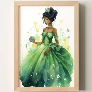 Princess in Green Instant Download of Nursery Art for Home Décor ...