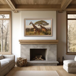 Giraffes Grazing Instant Download Digital Animal Art for Home Décor ...
