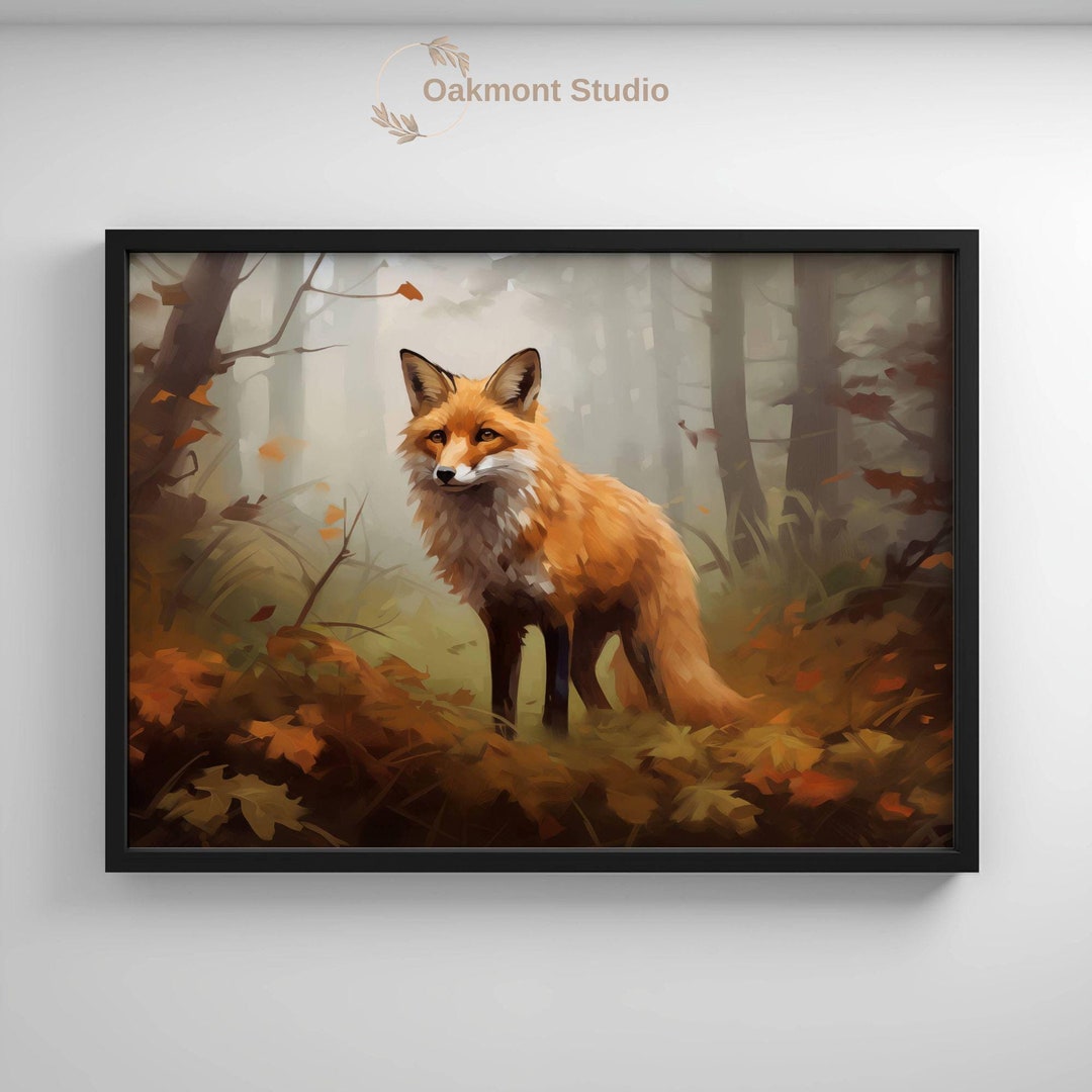 Majestic Red Fox in Woods Instant Download of Animal Art for Home Décor ...