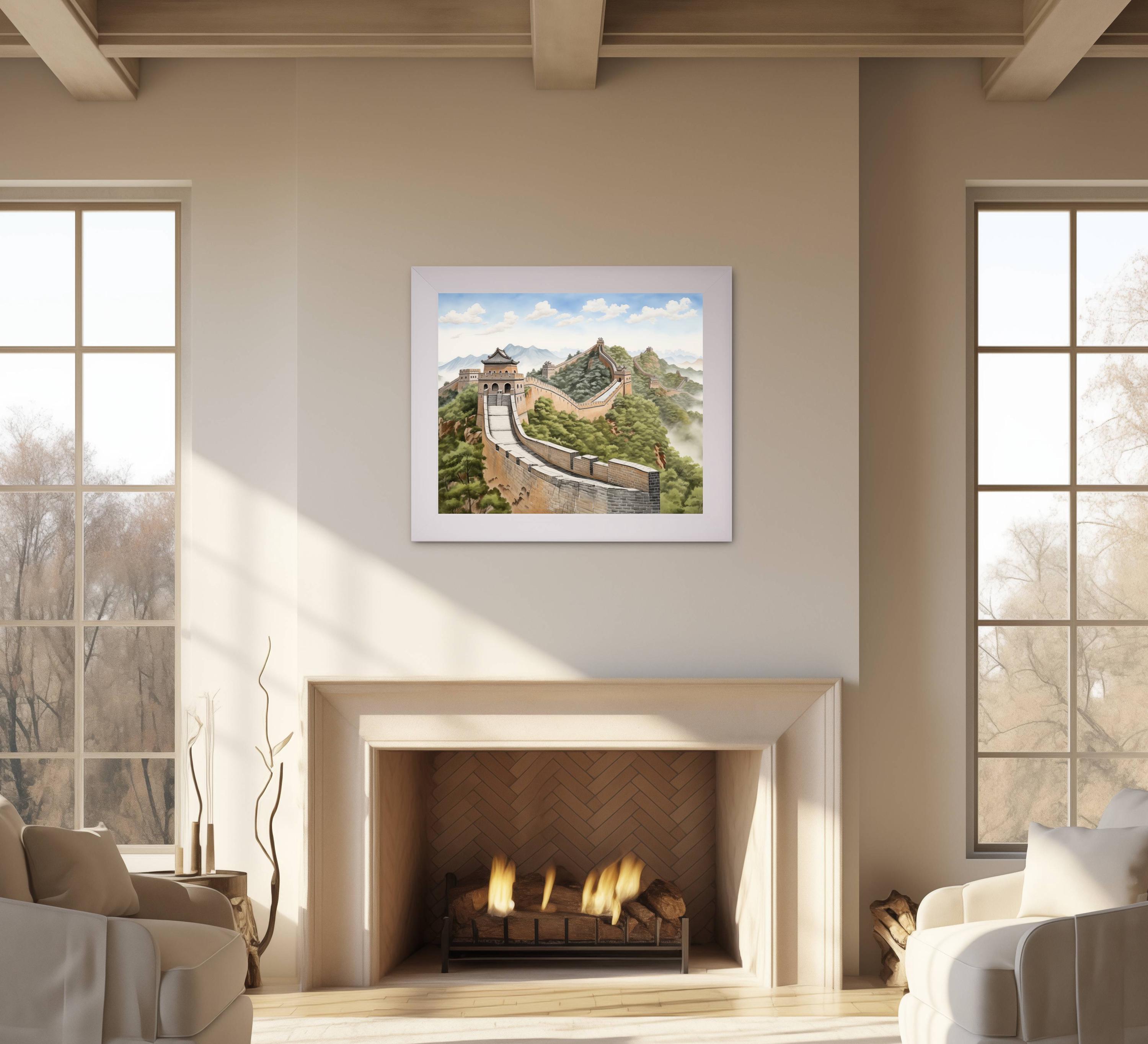 Serene Great Wall of China Instant Download Digital Iconic Landmark Art ...
