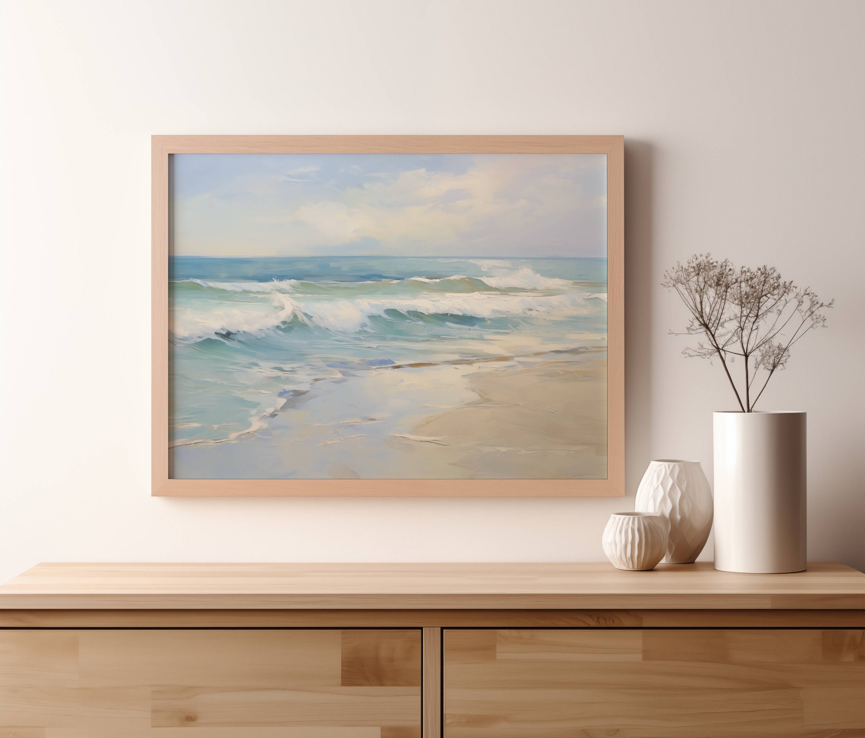 Beach Waves Crashing Instant Download Digital Coastal Art for Home ...