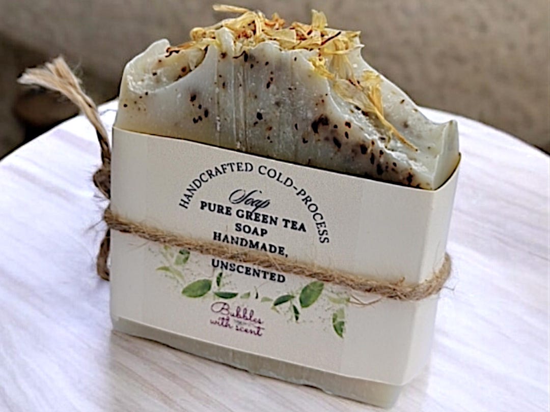 Green Tea Unscented Soap | Natural Cold Process Bar Soap| Handmade ...