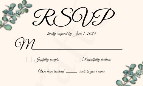 Greenery Wedding Invitation - Etsy