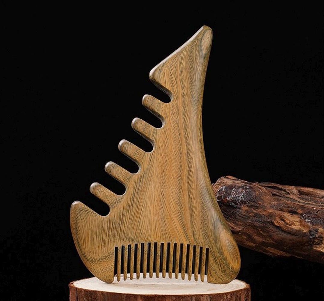 Natural Green Sandalwood Round Tooth Massage Comb-large Monster Multi ...