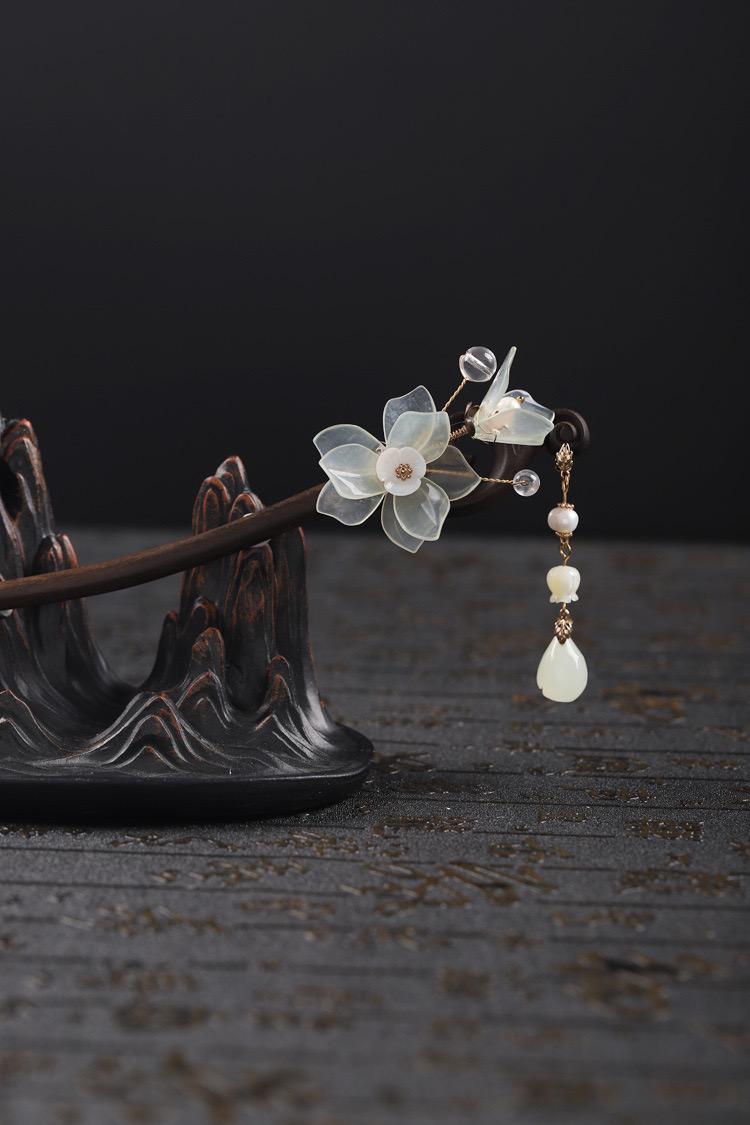 Black Ebony Hairpin-handmade Flower Hairpin-hanfu Accessories ...