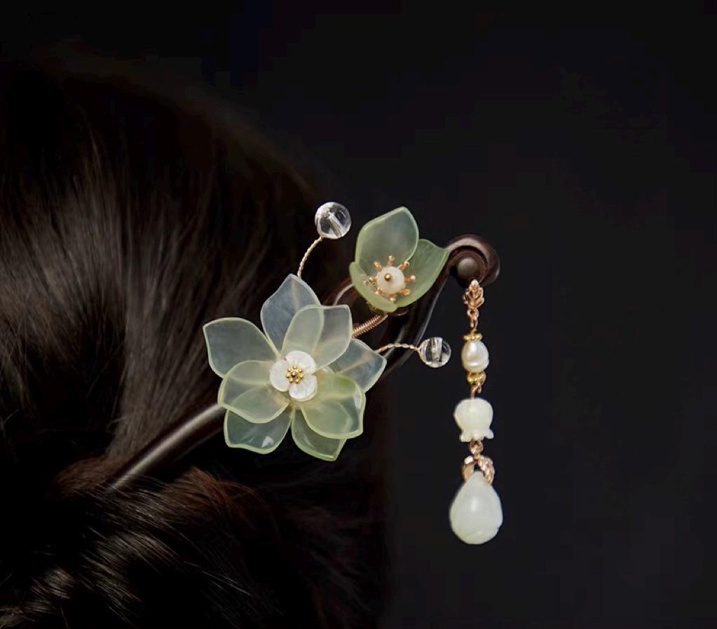 Black Ebony Hairpin-handmade Flower Hairpin-hanfu Accessories ...