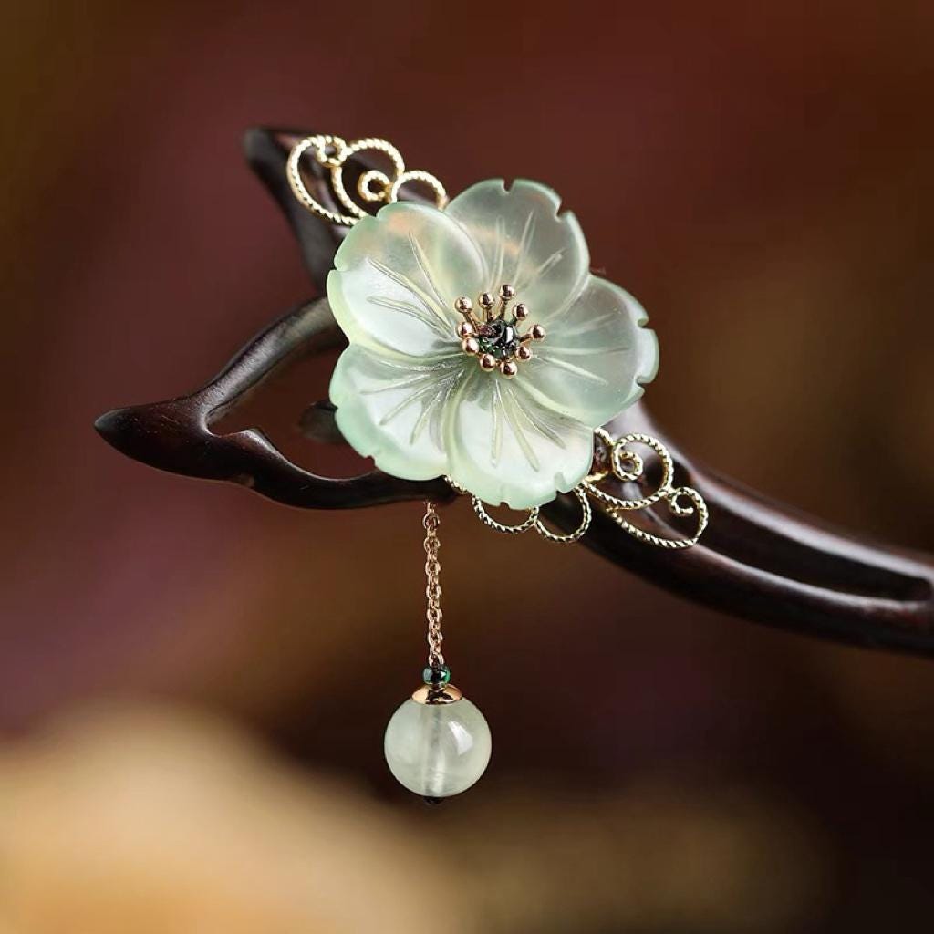 Black Ebony Hairpin-xiuyu Flower Hairpin-handmade Hairpin-wooden ...
