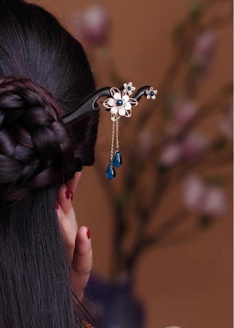 Black Ebony Hairpin-tassel Hairpin-new Chinese Style-handmade Hairpin ...