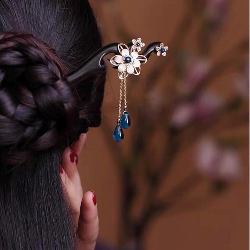 White Chinese Hairpin - Etsy