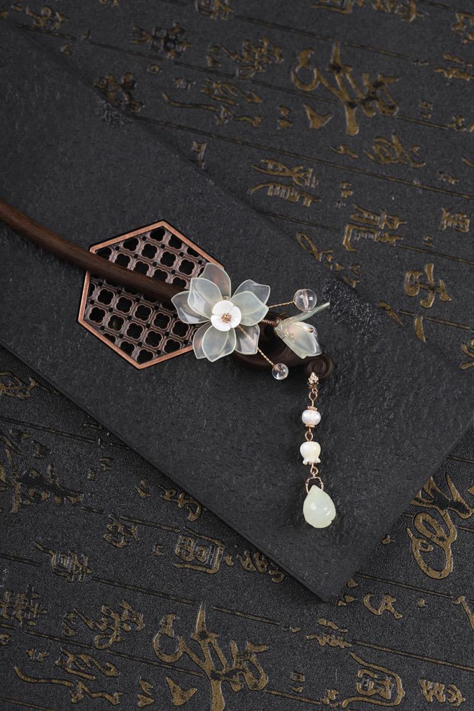 Black Ebony Hairpin-handmade Flower Hairpin-hanfu Accessories ...