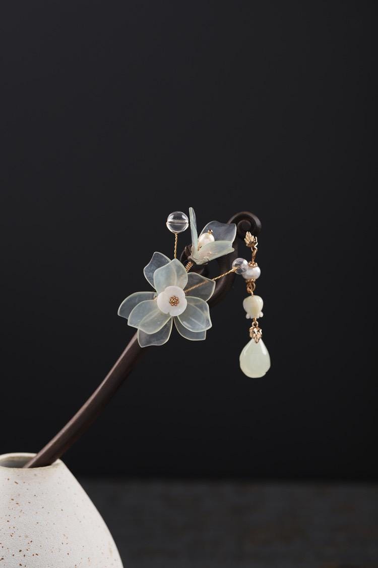 Black Ebony Hairpin-handmade Flower Hairpin-hanfu Accessories ...