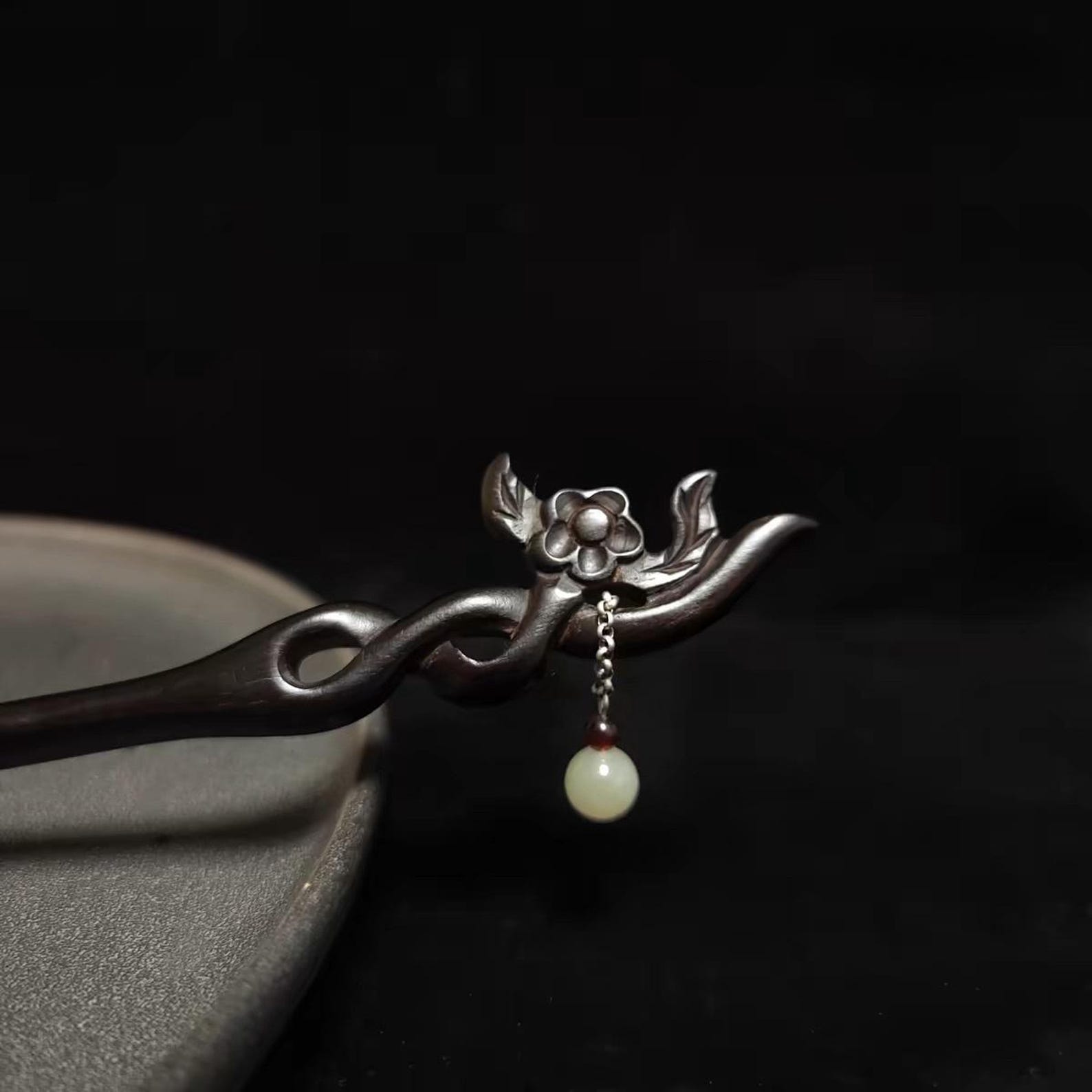 Black Ebony Hairpin-jade Hairpin-handmade Hairpin-original Design ...