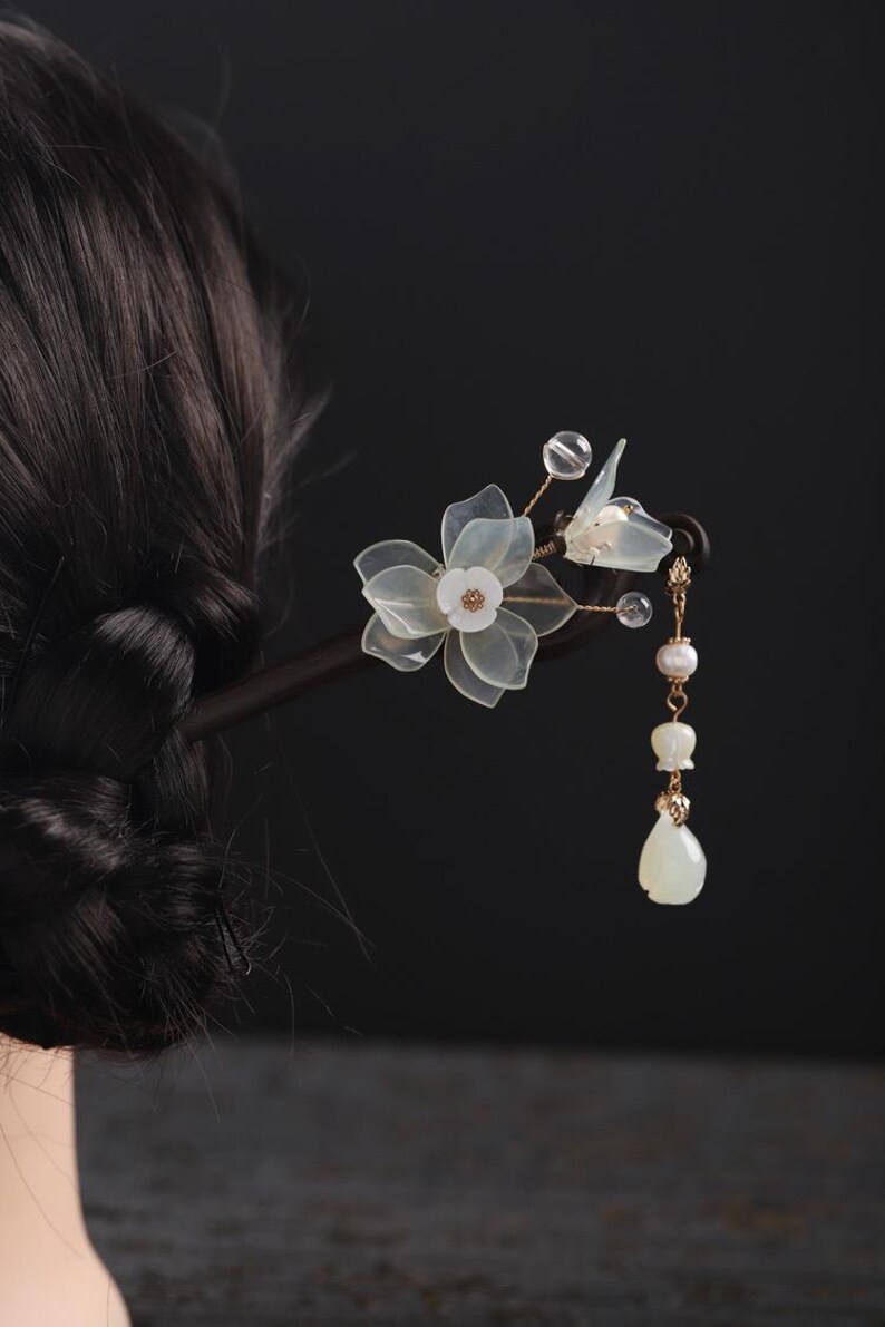 Black Ebony Hairpin-handmade Flower Hairpin-hanfu Accessories ...