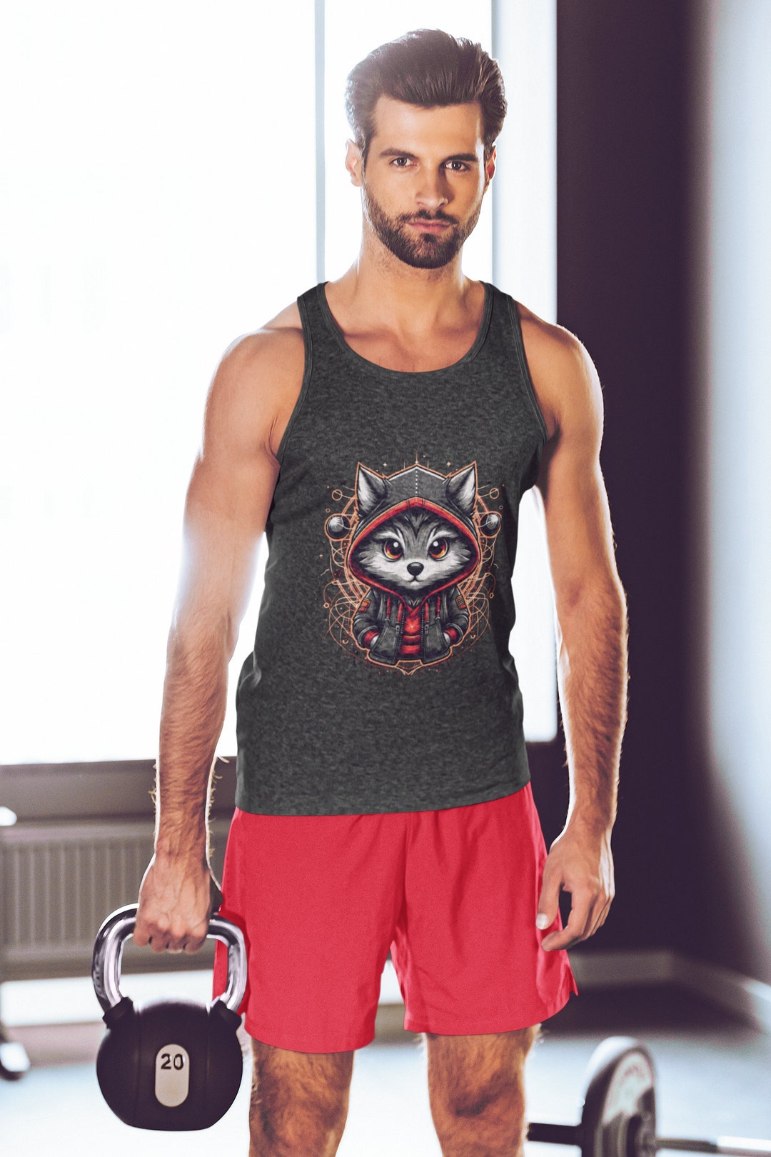 Wolf Tank Top, Wolf Wizard Tank Top, Chibi Wolf Tank, Cute Wolf Gifts ...